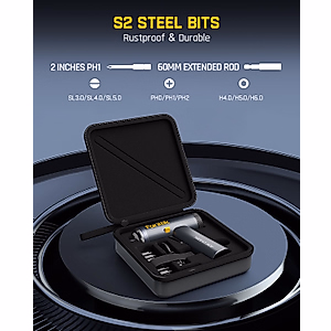 Fanttik L1 Ace 3.7V Cordless Screwdriver, Electric Screwdriver Kit with EVA Storage Bag, 6 Settings Torque Knob, HD Display, 2000mAh, LED Light, 1/4''Hex, Repair Tool for Desktop/Furniture