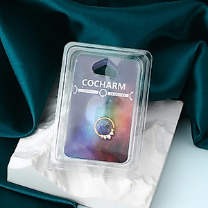 COCHARM 16G Gold Helix Daith Earrings for Women Heart Clear CZ Helix Daith Hoop Earrings 8mm