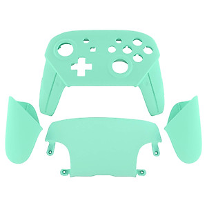 eXtremeRate Mint Green Faceplate Backplate Handles for Nintendo Switch Pro Controller, DIY Replacement Hand Grip Housing Shell Cover for Nintendo Switch Pro Controller - Controller NOT Included