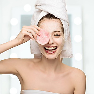 120 Pcs Facial Sponge Compressed, Luxiv 5 Colors Face Cleansing Sponge Estheticians Compressed Makeup Facial Sponge Round Wash Face Sponges for Women Compress Exfoliating Removal Sponge (Mix-color A)