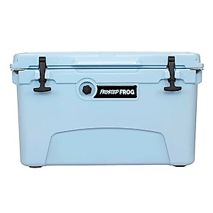 Frosted Frog Light Blue 45 Quart Ice Chest Heavy Duty High Performance Roto-Molded Commercial Grade Insulated Cooler