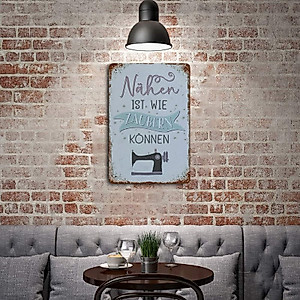 Funny Tin Sign Sewing Is Like Magic Can Be Funny Poster Art Wall Decoration for Women's Cave Home Living Room 8 Inch X 12 Inch