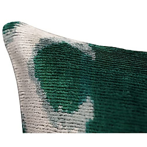 CANVELLO-Exquisite Down Pillow/Throw Cushion: Feather Pillows Elegance & Art | Iconic Throw Pillows with Ikat Design  | Soft Velvet Silk  (16"x16")