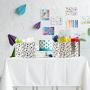 10.6 x 8.3 x 4.3 Inches Puppy Dog Paw Print Treat Bags with Twist Handles and Tissue Paper 19.7 x 13.8 Inches Assorted Wrapping Paper for DIY Crafts Holiday Christmas Birthday Party Favor (25 Pack)