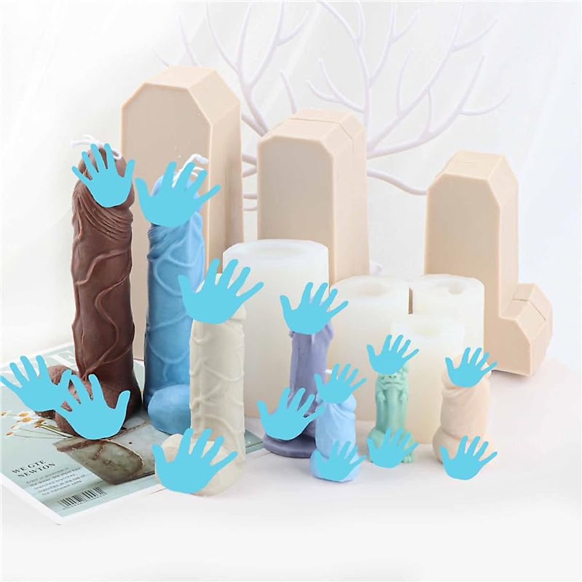 TOPYS Human Organ Body Silicone Resin Mold, Penis Candle Mold, Funny Arts Crafts Shape Figure 3D Mould, Naked Clay Soap Mould for Resin Plaster (S)