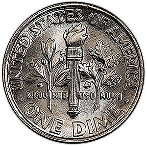 1996 W Roosevelt Dime Uncirculated US Mint