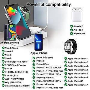 3 in 1 Wireless Charging Station for Apple Devices, Wireless Charger iPhone That Can Simultaneously Charge Cell Phones, Watches, and Headphones, Charging Station for Multiple Devices Apple