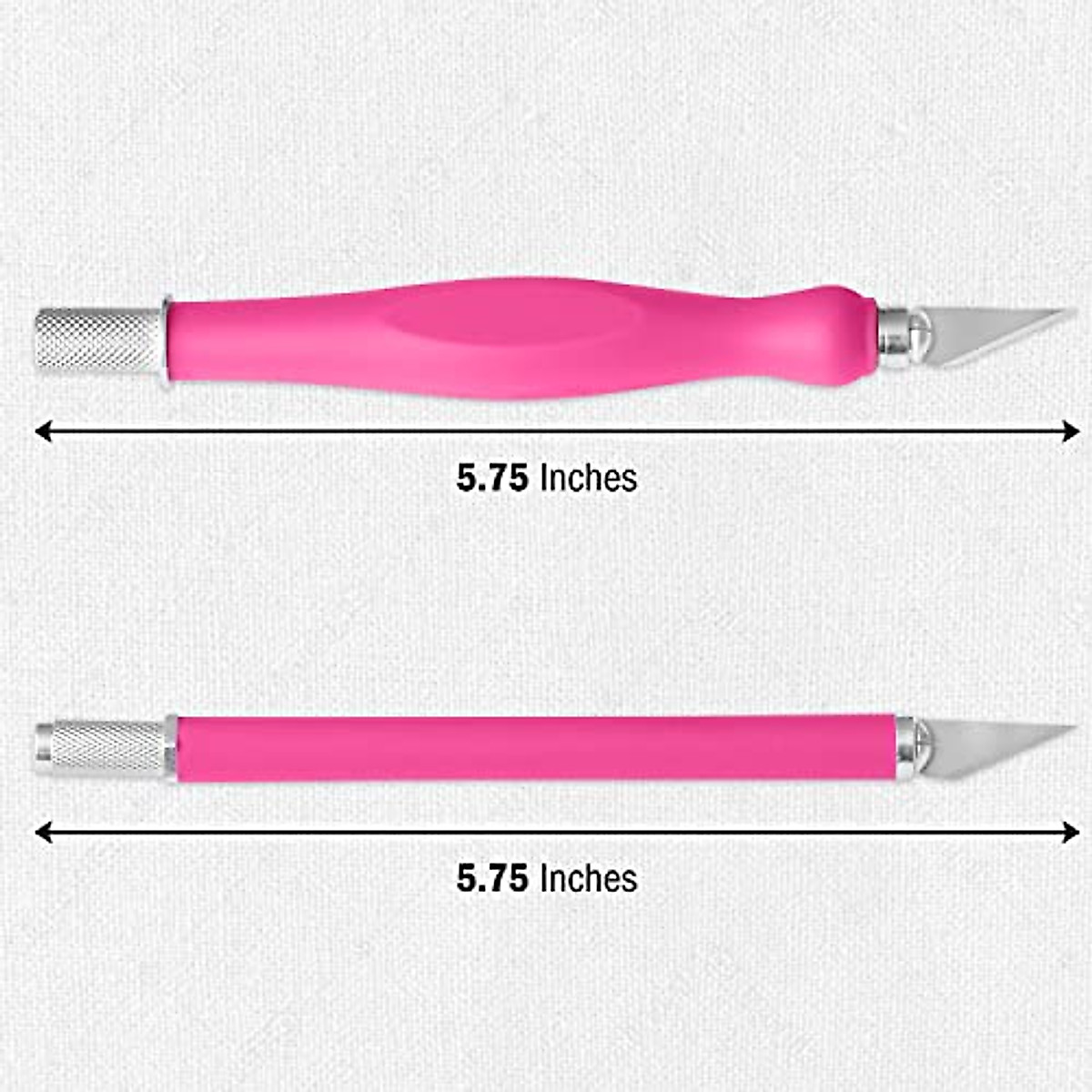 WA Portman Pink Precision Knife Set - 2 Pink Comfort Grip Precision Knives & 100 Carbon Steel Knife Blades - Craft Knife Set with 100 #11 Replacement Hobby Knife Blades - Art Knife & 100 Knife Blades