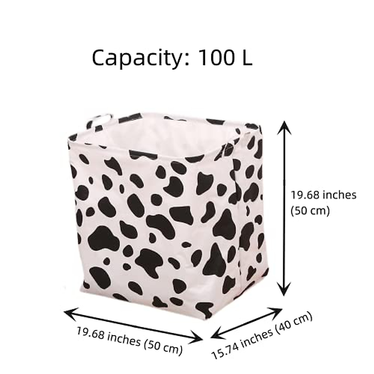 Collapsible Laundry Basket, 40L Laundry Hamper, 100L Closet Organizer, Canvas Clothes Toys Storage (White Set)