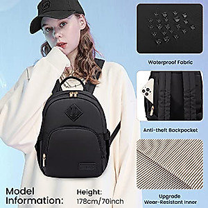 LOVEVOOK Mini Backpack Purse for Women, Small Fashion Backpack, Lightweight Cute Daypack for Travel Dating Black