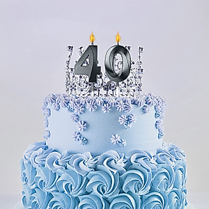 Black 15th & 51st Birthday Candles for Cakes, Number 15 51 Glitter Candle Cake Topper for Party Anniversary Wedding Celebration Decoration