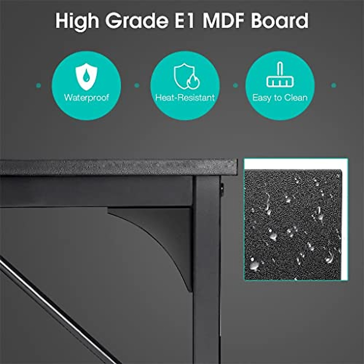 CZDYUF Computer Desk 43" Wide Desktop Office Desk Waterproof Steel Frame Laptop Table Style Study Table for Home Office (Color : E, Size : 43")