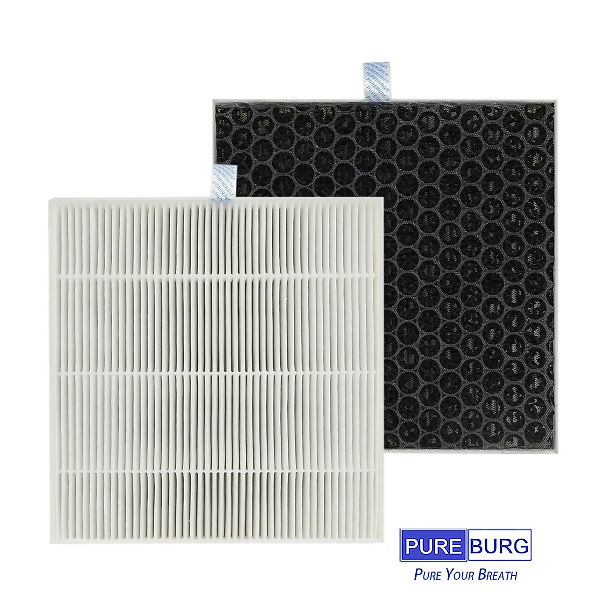 PUREBURG Replacement Filter Compatible with BLUEAIR 5410i 5440i DustMagnet Air Purifiers 5400 Series,2-Pack (4 Filters) H13 HEPA 3-Stage Filtration Activated Carbon 2-IN-1