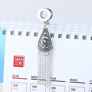 TIANCI FBYJS 3 Pairs Dangle Ear Plugs Tunnels Stainless Steel Pendant Ear Gauges Expander Stretcher Ear Piercing Jewelry (10mm=00g)