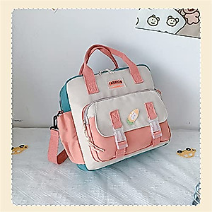 JELLYEA Kawaii Backpack Cute Tote Bag Girl School Crossbody Shoulder Bag with Kawaii Accessories Multi Purpose (Deep Pink)