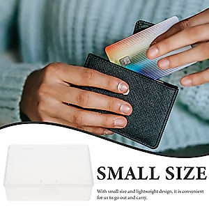 Operitacx 10Pcs Battery Storage Organizer Stackable Plastic Storage Bin Clear Storage Case Holder Container with Hinged Lid for Keeping Small Parts Coints Screws Business Cards Game Pieces Crafts