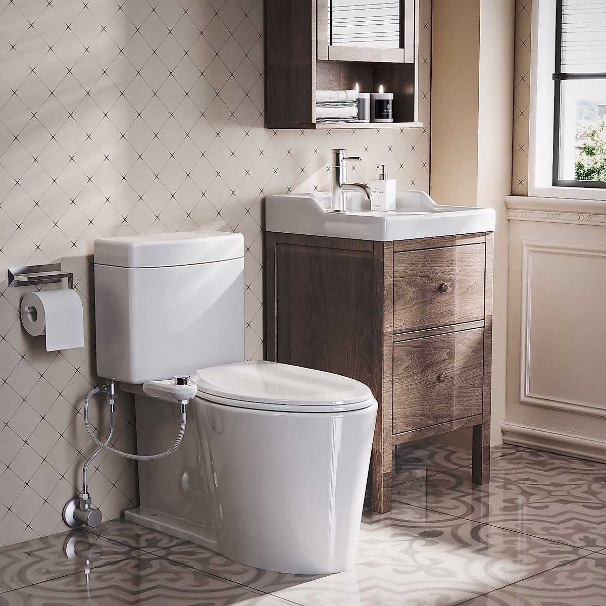 LEIVI Bidet Attachment for Toilet, Ultra-Slim Bidets for Existing Toilets with Dual Nozzle, Hygienic Toilet Bidet, Fresh Cold Water Sprayer, Adjustable Water Pressure