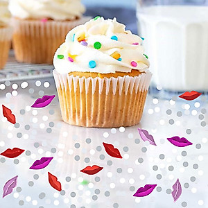 Keaziu 100PCS Sexy Lip Confetti Bachelorette Party Table Confetti Decorations Sexy Single Theme Confetti Bridal Baby Shower Decorations Engagement Party Decorations