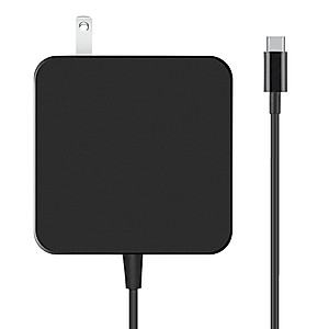 Dysead Black 65W USB Type-C AC Adapter Charger Compatible with Dell Latitude 5290 2-in-1 1J12J Power Cord