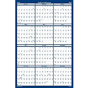 House of Doolittle 2022 Laminated Wall Calendar, Reversible, Horizontal/Vertical, 32 x 48 Inches, January - December (HOD3961-22)