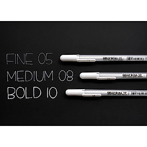 SAKURA Gelly Roll Gel Pens - Pen for Journaling, Art, or Drawing - Classic White Ink - Assorted Point Sizes - 6 Pack