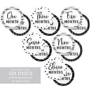 Baby Milestone Signs/Black and White Monthly Milestones/Geometric Infant Photo Prop