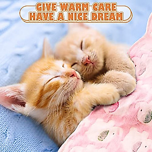 18 pcs Fleece Pet Blanket Soft Warm Sleep Mat Fluffy Cute Puppy Supplies Cute Paw Bone Star Elephant Dot Heart Print Design Dog Bed Blankets for Dog Cat Kitten Doggy and Animals, 15.75 x 23.6 Inch