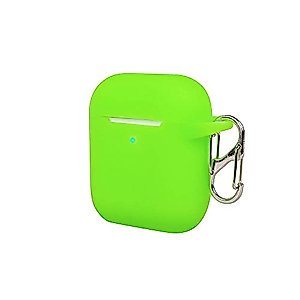 Felony Case – Soft Silicone AirPods Case 2 &1 - Neon Green | Shockproof, 360° Protective Apple Airpods Case Cover with Keychain | Wireless Charging Compatible with Front LED Visible