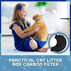 Hoolerry 12 Pcs Carbon Filters Compatible with Litter-Robot 4 Activated Charcoal Replacement Cat Litter Box Filters to Absorb Remove Odors from Pets and Keep Home Fresh