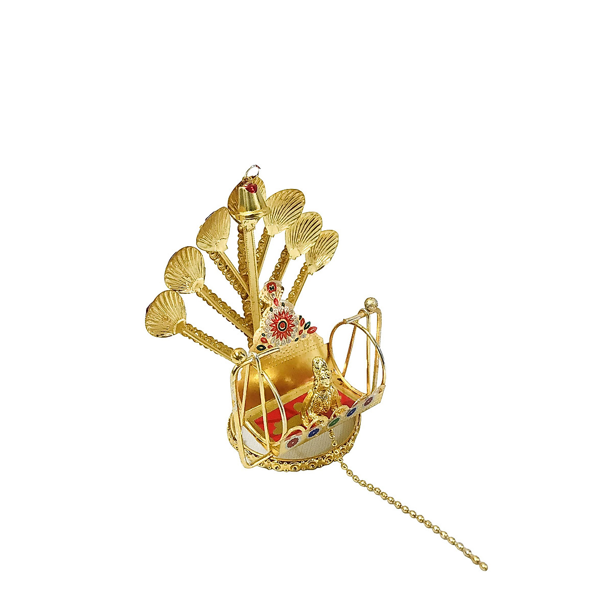 Gavya International Ladoo Gopal Sheshnag Jhula or Bal Gopal Lord Krishna jhula Swing for Home Temple mandir or car Dashboard showpiece - (3.5 X 3.5) inch