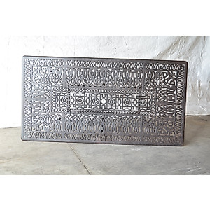 Elizabeth Outdoor Patio 9pc Dining Set 44" X 84" Cast Aluminum, Walnut Cushions