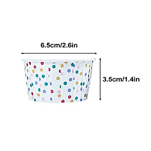 LZbeove 100 Pcs Rainbow Polka Dot Paper Ice Cream Cups, Mini Dessert Bowls for Sundae Bar, Frozen Yogurt Ice Cream Cups Party Supplies for Baking Wedding Birthday Party (Strawberry)