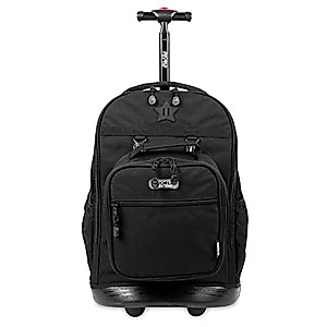 J World New York Unisex Kid's Duo Rolling Backpack with Lunch Box Set, Black, One Size