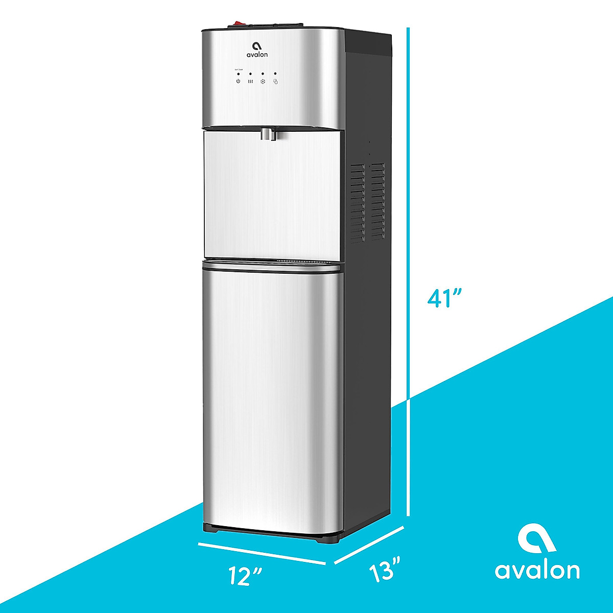 Avalon Limited Edition Self Cleaning Water Cooler Water Dispenser - 3 Temperature Settings - Hot, Cold & Room Water, Durable Stainless Steel Construction, Bottom Loading - UL Listed