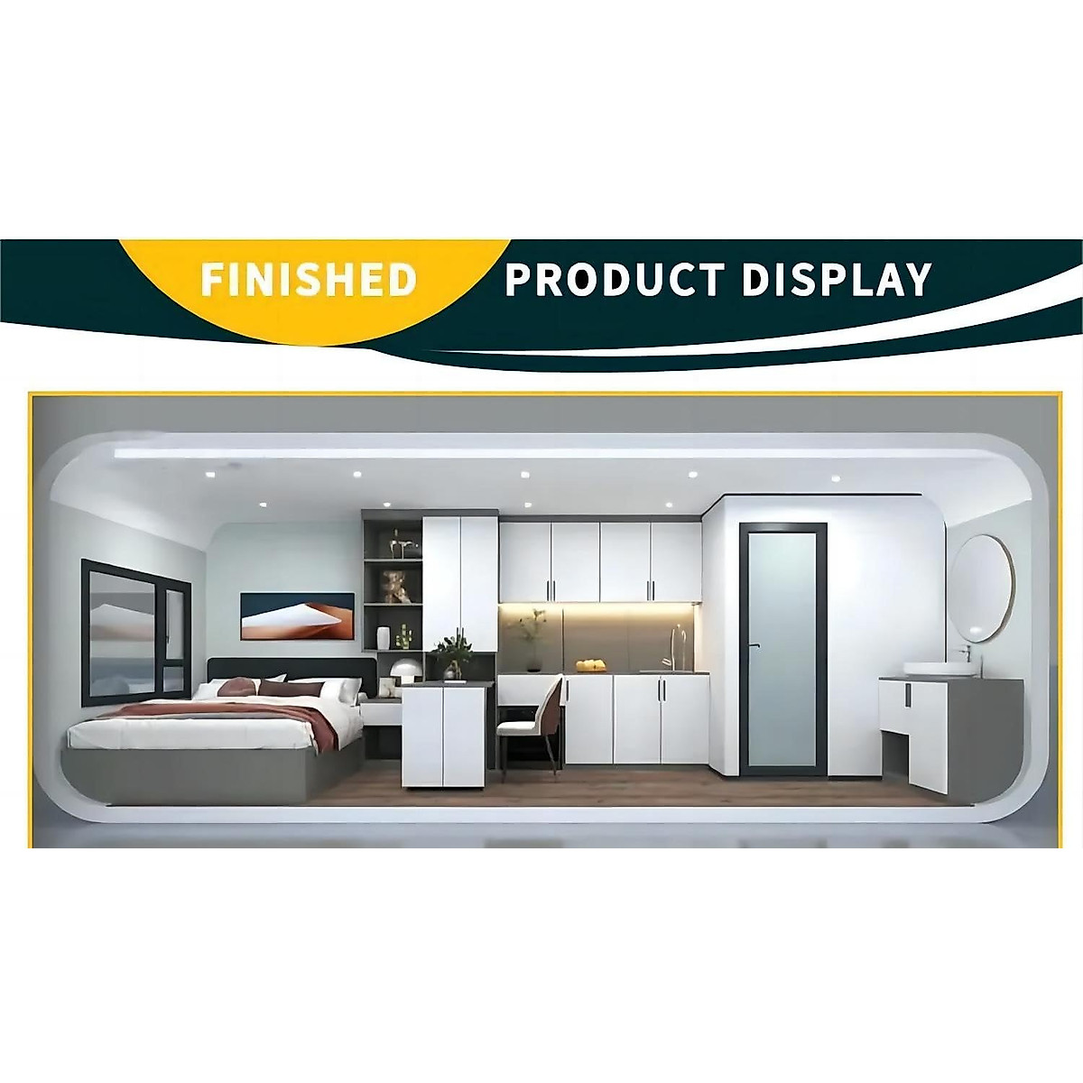 Prefabricated Home on Wheels, Portable 20ft House for Camping, Traveling, Backpacking, and Fishing. Fully Furnished Kitchen and Bathroom!