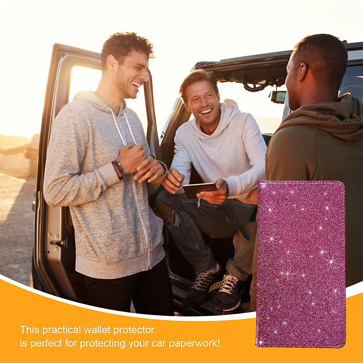 Kewucn Car Registration and Insurance Holder, Leather Auto Glove Box Organizer, Vehicle Compartment Accessories Case for Cards, Driver License & Essential Documents