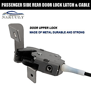Nakuuly Left Driver Side Rear Door Lock Latch & Cable for Ford F250 F350 F450 F550 Super Duty 1999-2007, Upper and Lower Latches Assembly Replace 6C3Z-28264A01-A, 6C3Z28264A01A