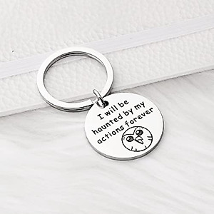 FAADBUK Owl House Fan Gift Hooty Keychain I Will Be Haunted by My Actions Forever (Haunted by)