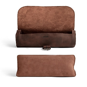 Hide & Drink, Cylinder Watch Case, Holds 4 Watches, Storage Box, Jewelry Roll Organizer, Travel Accessories, Full Grain Leather, Handmade, Bourbon Brown