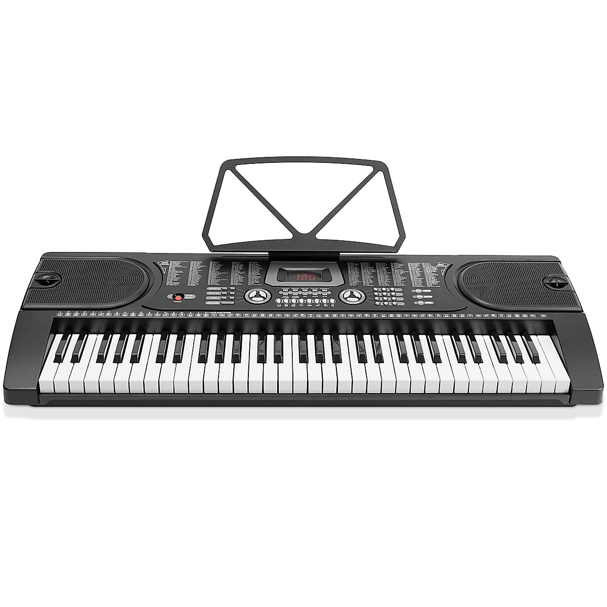 61-Key Electronic Music Keyboard Piano with Stand, Headphones, Stool & Microphone