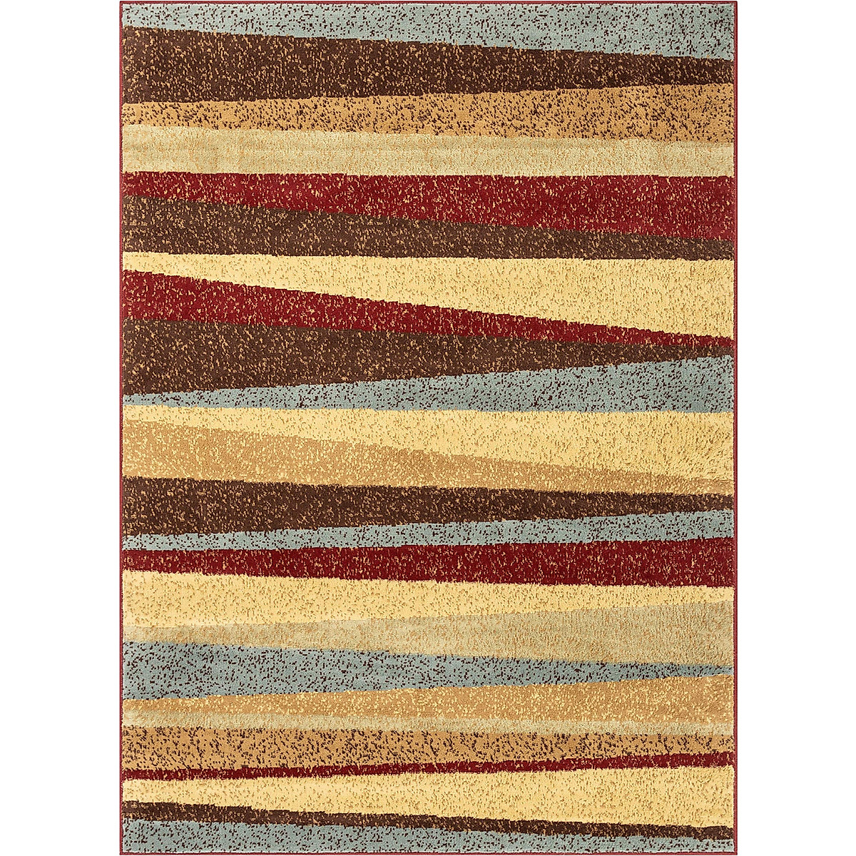 Well Woven Stripes Blue Red 3'3" x 5' Area Rug Carpet
