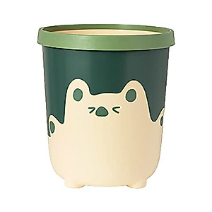 Rubbish Garbage Bin, Cute Huggable Bear Pressure Ring Trash Can Bedroom Living Room Kitchen Bathroom Paper Basket Large Capacity Bucket Waste Bin Yellow 9.84" x 8.66"