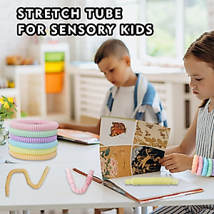 TIBDALA Pop Tubes Sensory Toys, 12 Pack Fine Motor Skills & Learning Toys Autism Sensory Fidget Toys, Party Favors Christmas Stocking Stuffers for Kids