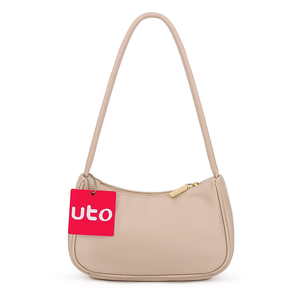 UTO Mini Purses for Women Ultra Soft Leather Vegan Lightweight Clutch Handbag Shoulder Bag Apricot