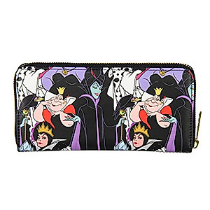 Loungefly Disney Villains Allover Print Zip Around Wallet