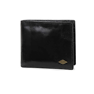 Fossil Men's Ryan Leather RFID-Blocking Bifold Passcase with Removable Card Case Wallet, Black, (Model: ML3829001)