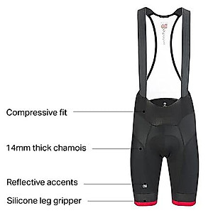 Giordana Men's FR-C Cycling Bib Shorts, Black/Red, XL