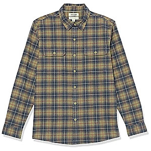 Goodthreads Men's Standard-Fit Long-Sleeve Stretch Flannel Shirt, Dark Blue/Multi Color/Plaid, XX-Large Tall