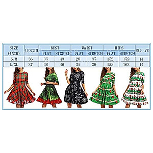 GLUDEAR Christmas Dress, Womens Xmas Tree Printed Gifts A-Line Party Cocktail Dress,Ugly Christmas Tree,L/XL