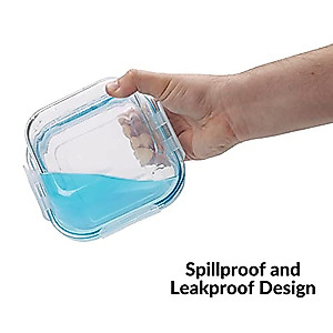 1790 Glass Food Storage Containers with Lids - 9 Pack - Glass Meal Prep Containers, Airtight Glass Lunch Boxes, Approved & Leak Proof Heat Resistant Up to 550℉ (18 Total Pieces)